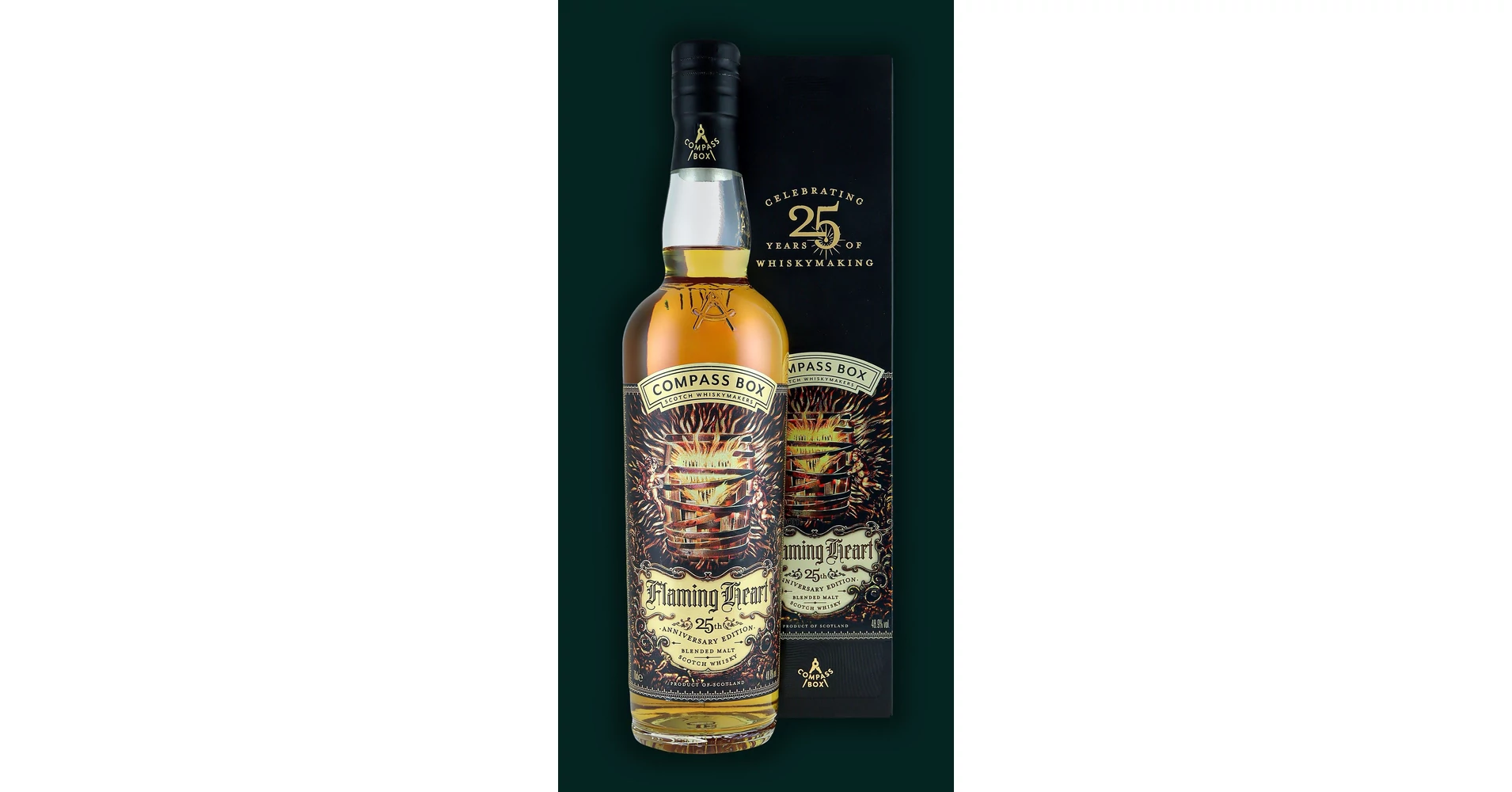 Compass Box Flaming Heart 25th Anniversary Edition whisky (0,7L / 48,9% ...